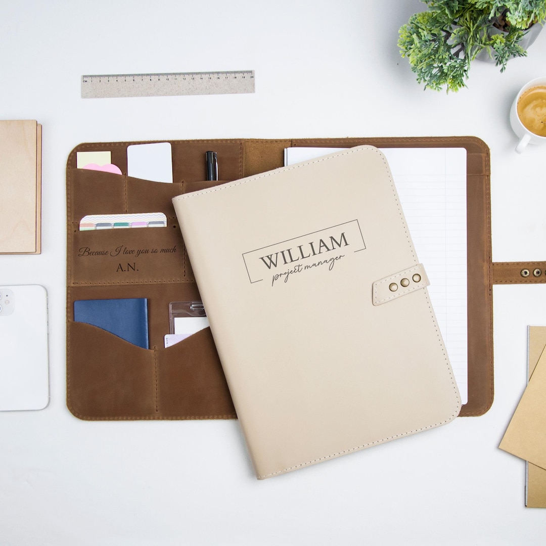 Custom Leather Padfolio Christmas Business Gifts, Personalized Leather ...