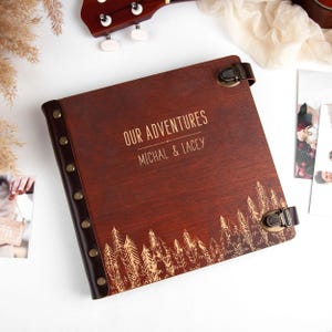 Adventure Scrapbook Album - Custom Wooden Photo Album - Mountains Album ...