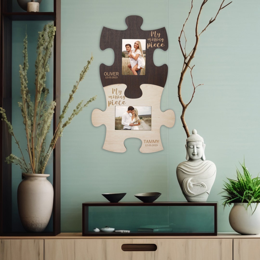 Personalized Puzzle Piece Picture Frame 4x6 - My Missing Piece Wooden ...