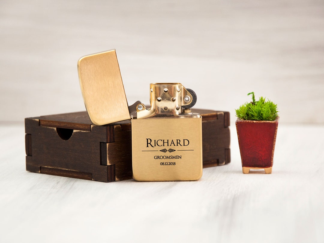 Personalized Zippo Lighter Groomsmen Gift Box Wedding Gift Best Man ...