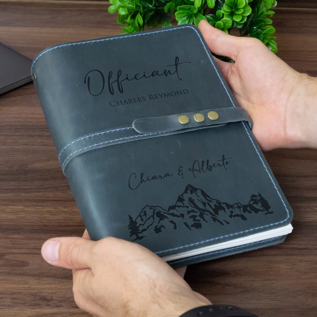 Custom Officiant Book Leather Journal for Wedding Officiant ...