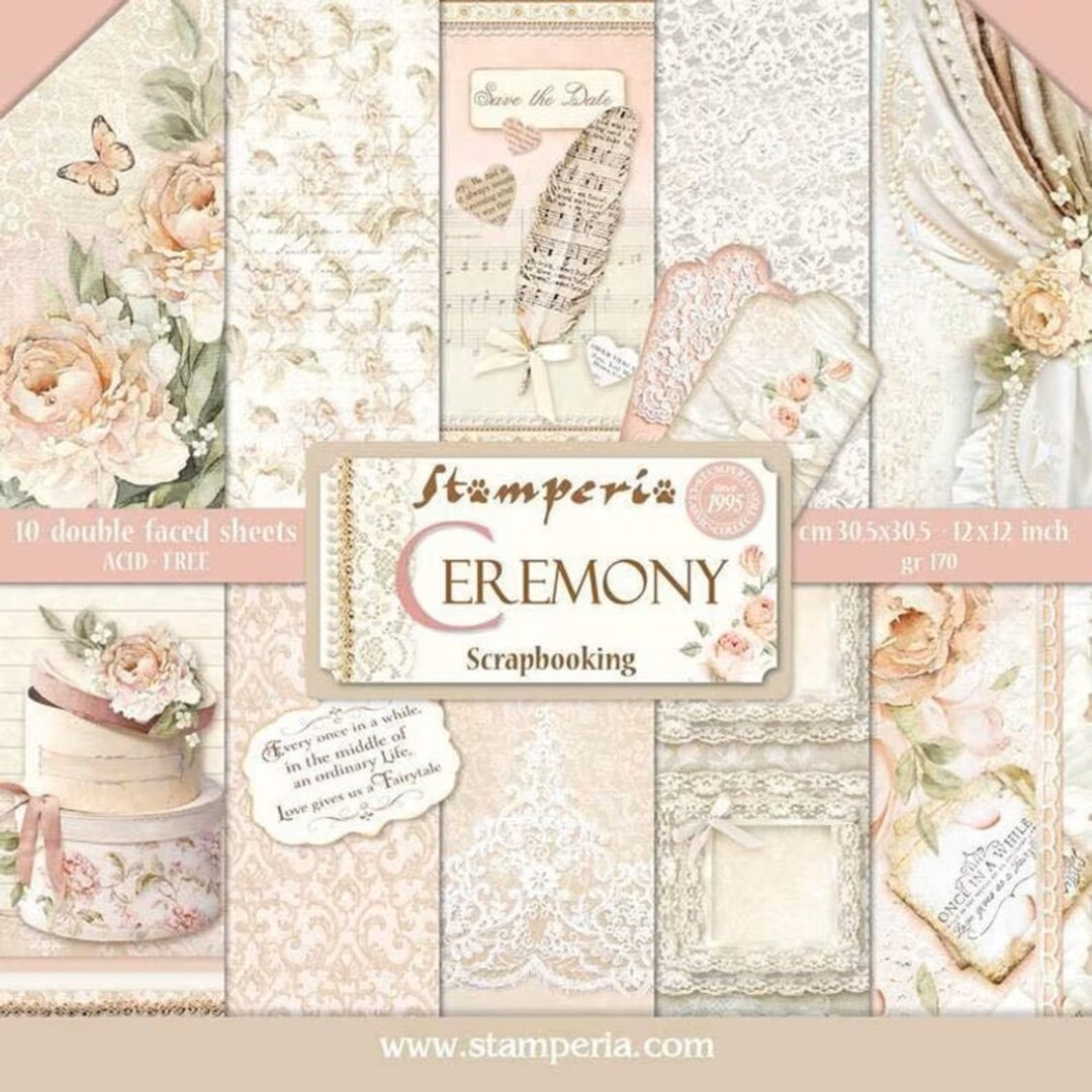 Stamperia Ceremony 12x12 Paper Pad, Stamperia Ceremony Collection ...