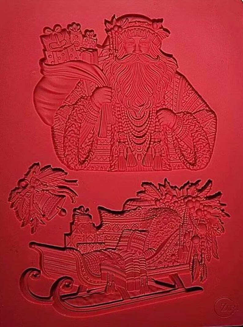 NEW ARRIVAL Silicone Mold Bohemian Santa and Sled Special Edition, Zuri ...