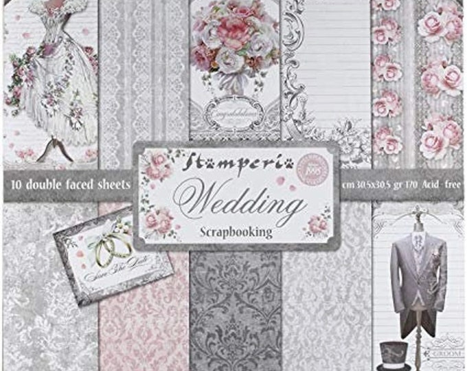Stamperia 12x12 Wedding Cardstock - Double Sided Cardstock - 12x12 ...