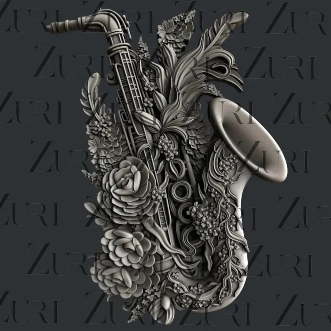 Zuri Designs Floral Saxophone Mold, Musical Mold, Floral Mold, Zuri ...