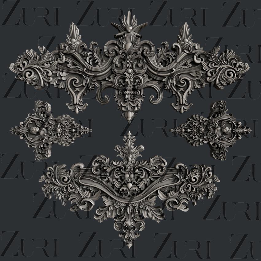 NEW ARRIVAL Silicone Mold Baroque Ornaments Set 1, Zuri Designs Mold ...