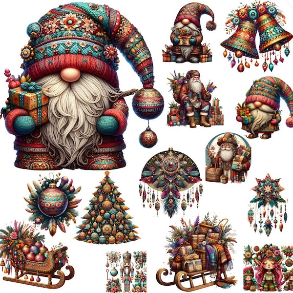Whimsical Santa, Christmas Png Clipart, Santa, Digital Files for ...