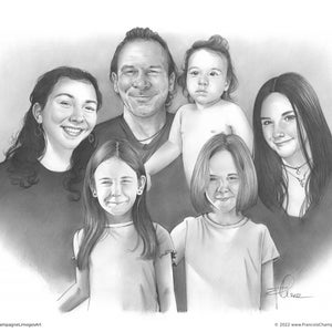 Hand Drawn Family Portrait From Photo, Personalized Gift for Mom, Dad ...