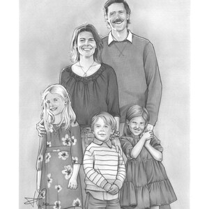 Hand Drawn Family Portrait From Photo, Personalized Gift for Mom, Dad ...