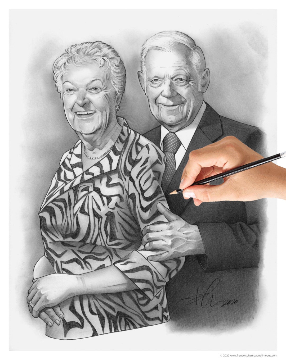 Hand Drawn Family Portrait From Photo, Personalized Gift for Mom, Dad ...