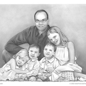 Hand Drawn Family Portrait From Photo, Personalized Gift for Mom, Dad ...