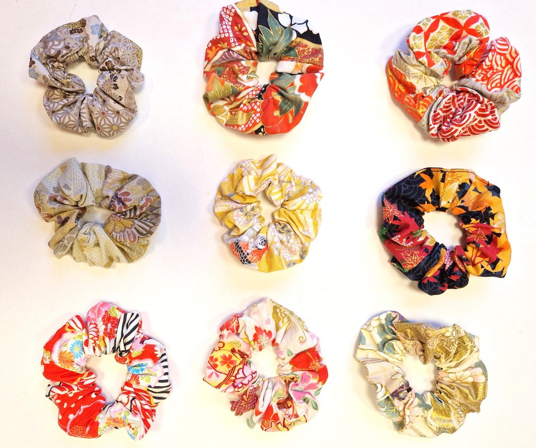Scrunchies Made From Traditional Japanese Cotton Fabrics, Hair Elastics ...