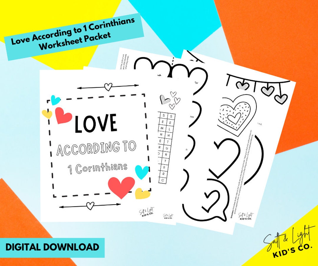 Love According to 1 Corinthians Worksheet Packet - Etsy