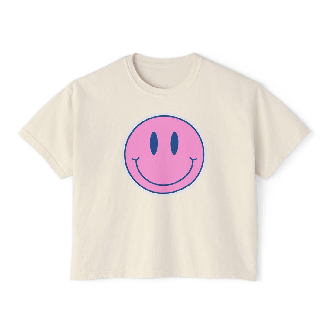 Smiley Face | Comfort Colors | Women's Boxy Tee - Etsy