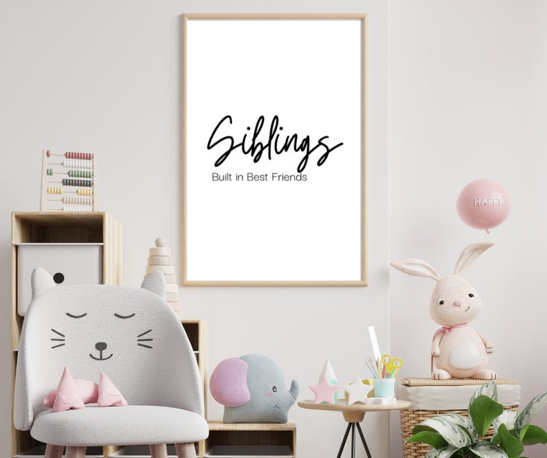 Siblings Christian Wall Art Printable | Minimalist Nursery Decor ...