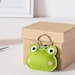 Cute Frog Keychain, Frog Bag Charm, Green Frog Faux Leather Keychain ...