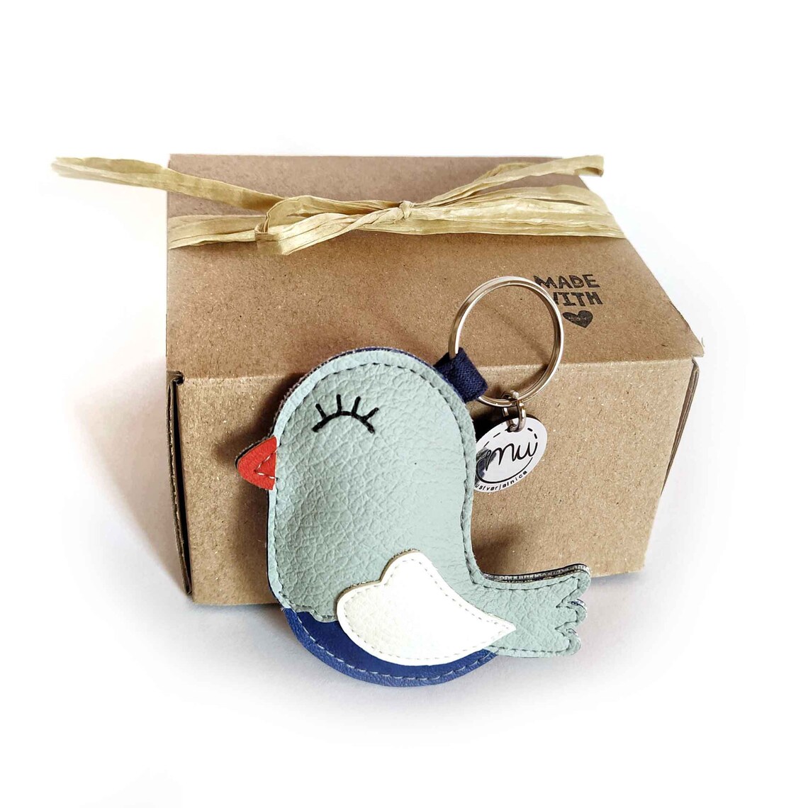 Cute Bird Keychain Bird Bag Charm Faux Leather Animal - Etsy