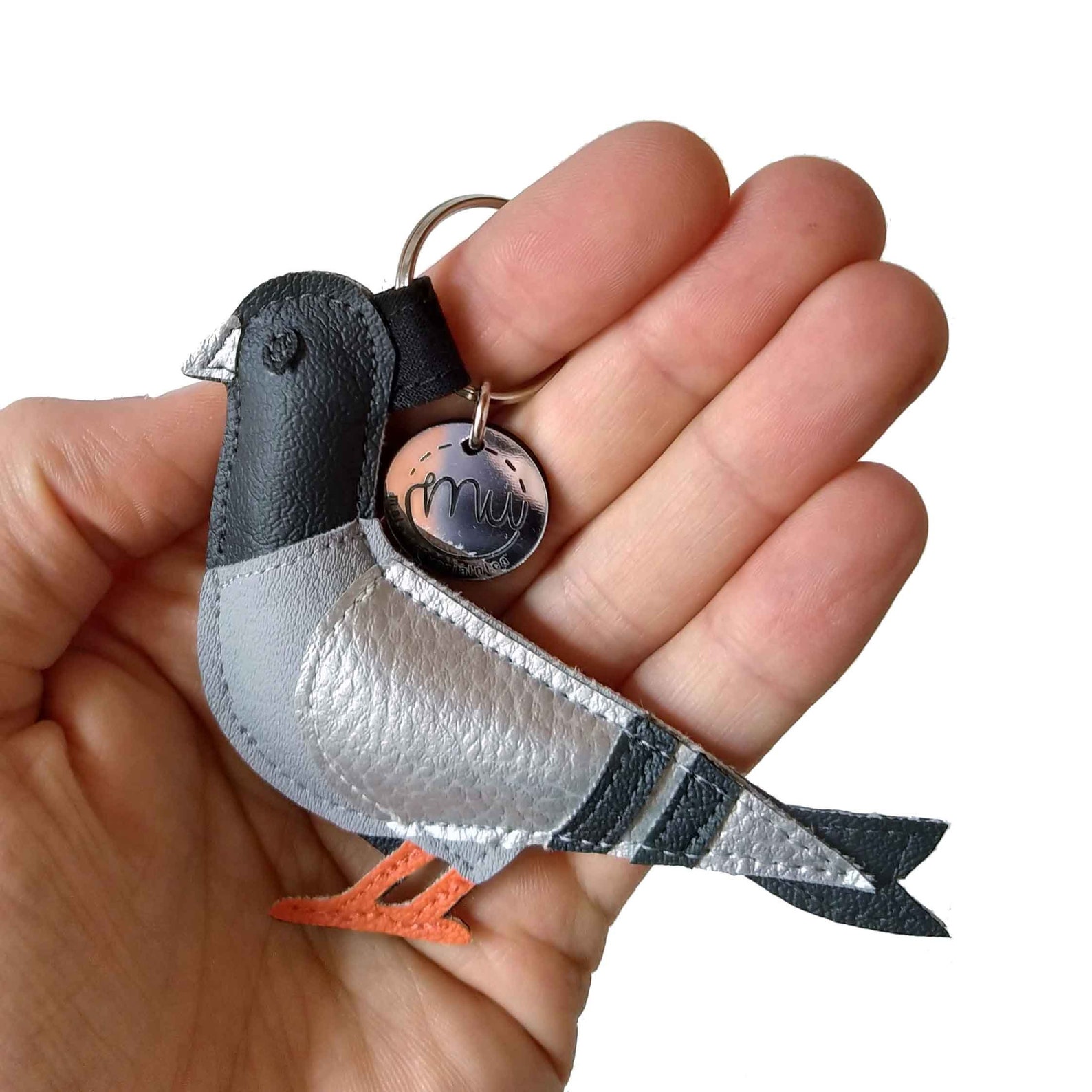 Cute Pigeon Bird Keychain Pigeon Bag Charm Faux Leather | Etsy