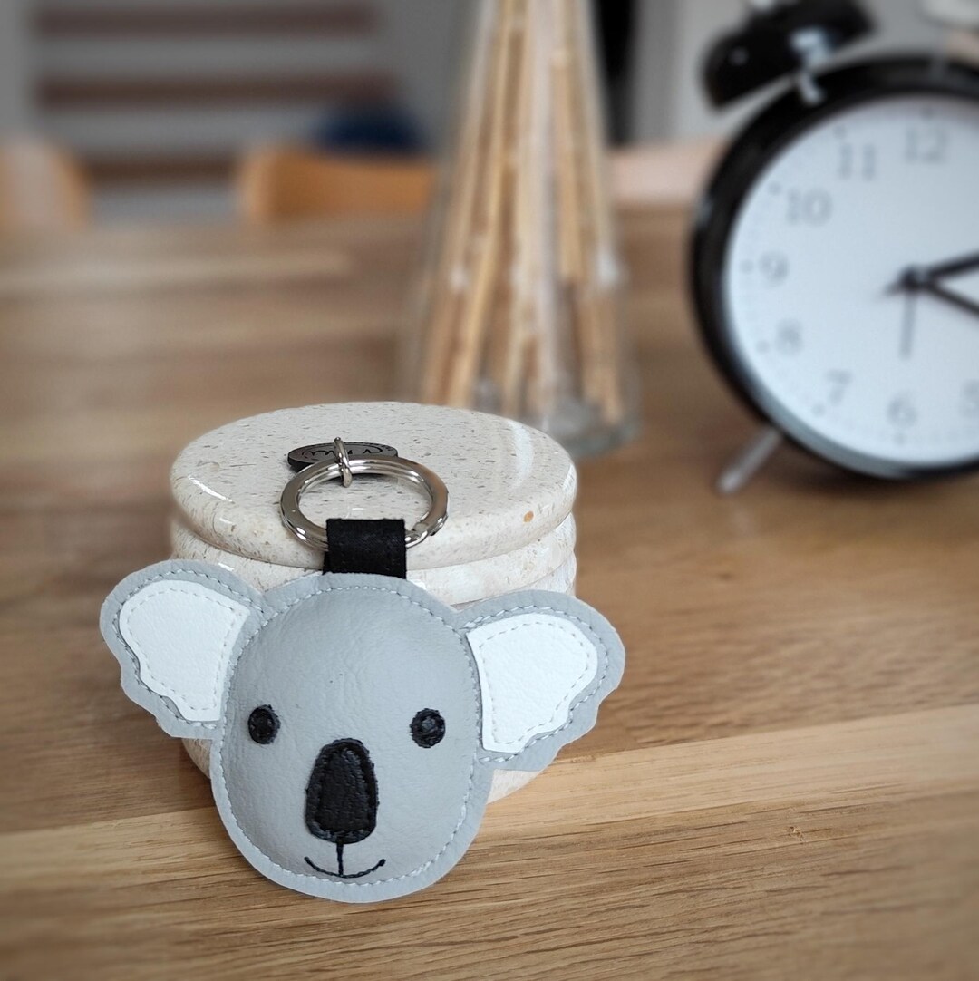 Cute Koala Keychain, Grey & White Koala Keychain, Koala Bag Charm, Faux ...
