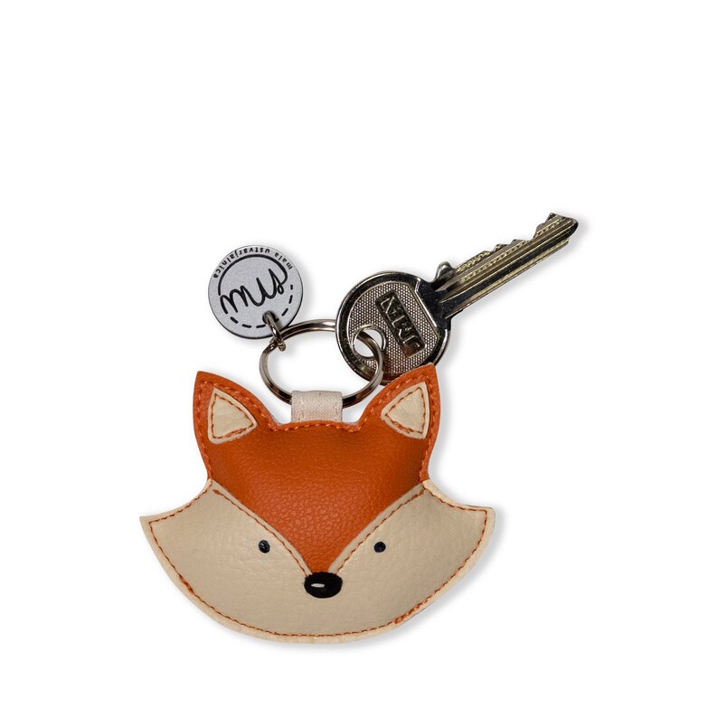 Fox Keychain Fox Bag Charm Orange Fox Keychain Faux Leather - Etsy