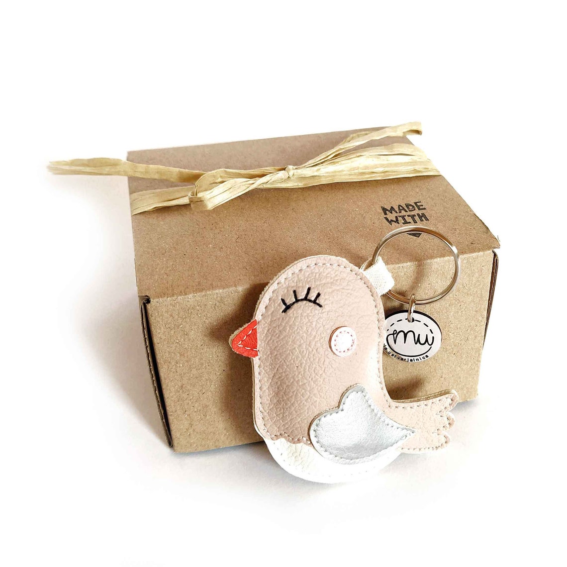 Cute Bird Keychain Bird Bag Charm Faux Leather Animal - Etsy