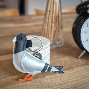 Cute Pigeon Bird Keychain, Pigeon Bag Charm, Faux Leather Animal ...