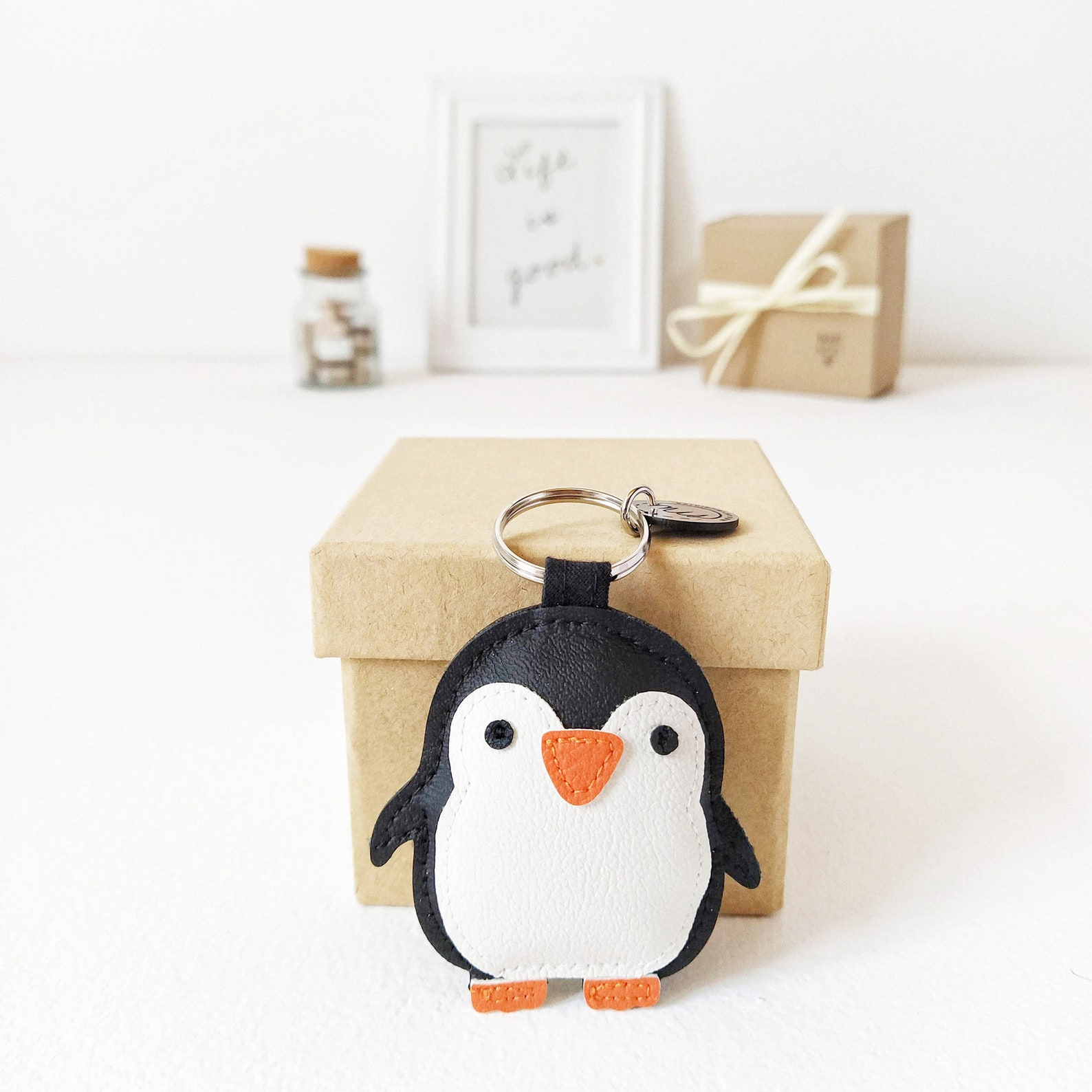 Cute Penguin Keychain Penguin Bag Charm Black & White - Etsy