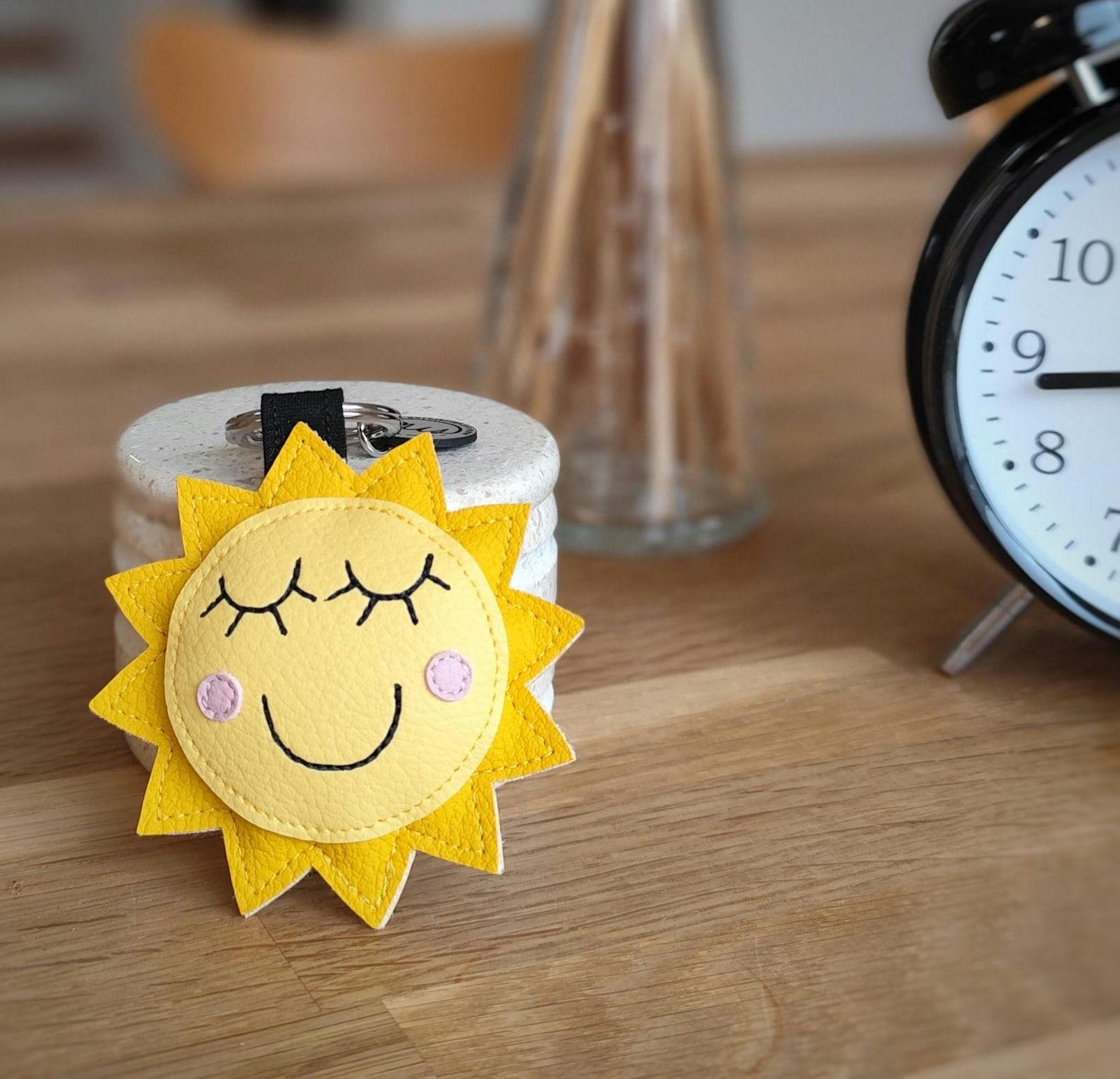 Lovely Sun Keychain, Sun Keychain, Sun Bag Charm, Faux Leather Sun ...