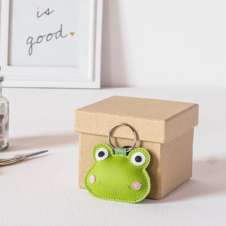 Cute Frog Keychain Frog Bag Charm Green Frog Faux Leather - Etsy