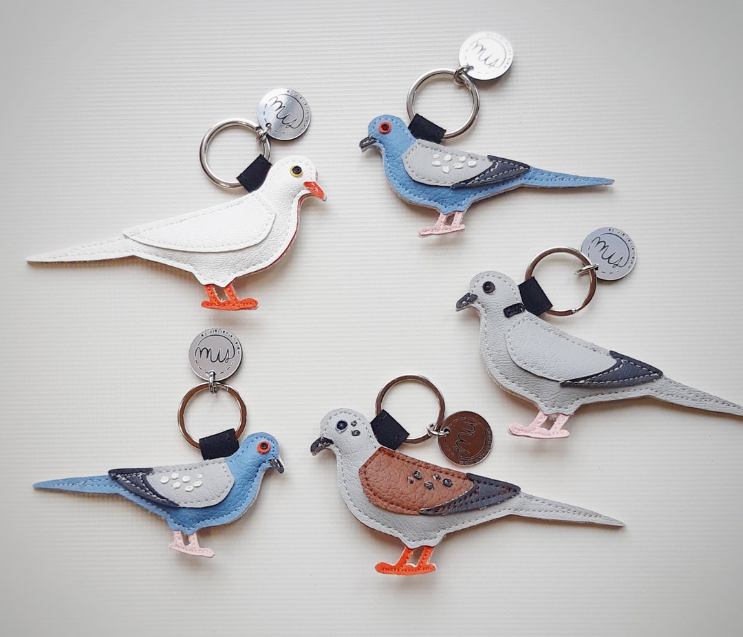 Cute Mourning Dove Bird Keychain, Mourning Dove Bag Charm, Faux Leather ...