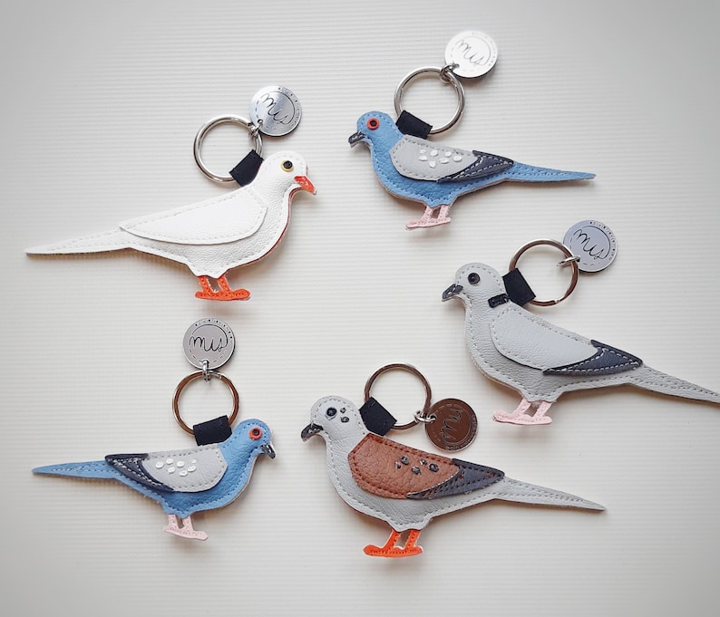 Cute Mourning Dove Bird Keychain, Mourning Dove Bag Charm, Faux Leather ...