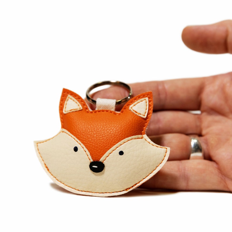 Fox Keychain Fox Bag Charm Orange Fox Keychain Faux Leather - Etsy