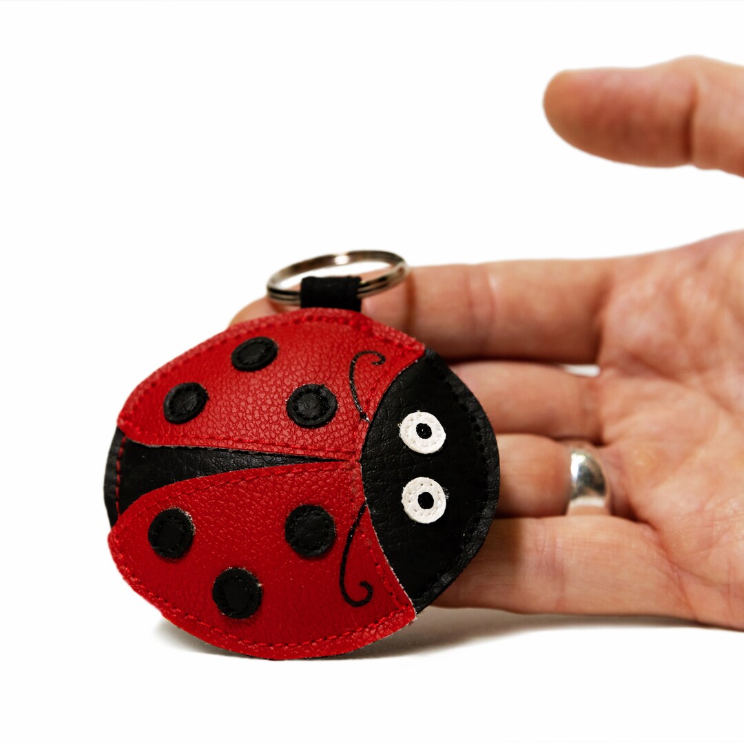 Cute Red & Black Ladybird Keychain, Ladybird Bag Charm, Lucky Keychain ...