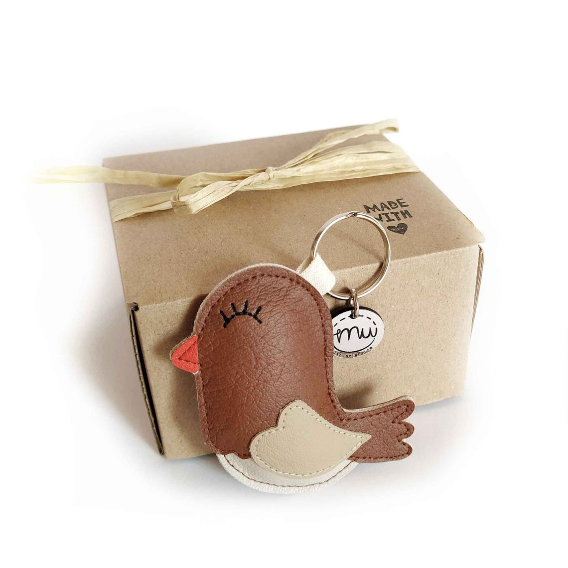 Cute Bird Keychain Bird Bag Charm Faux Leather Animal - Etsy