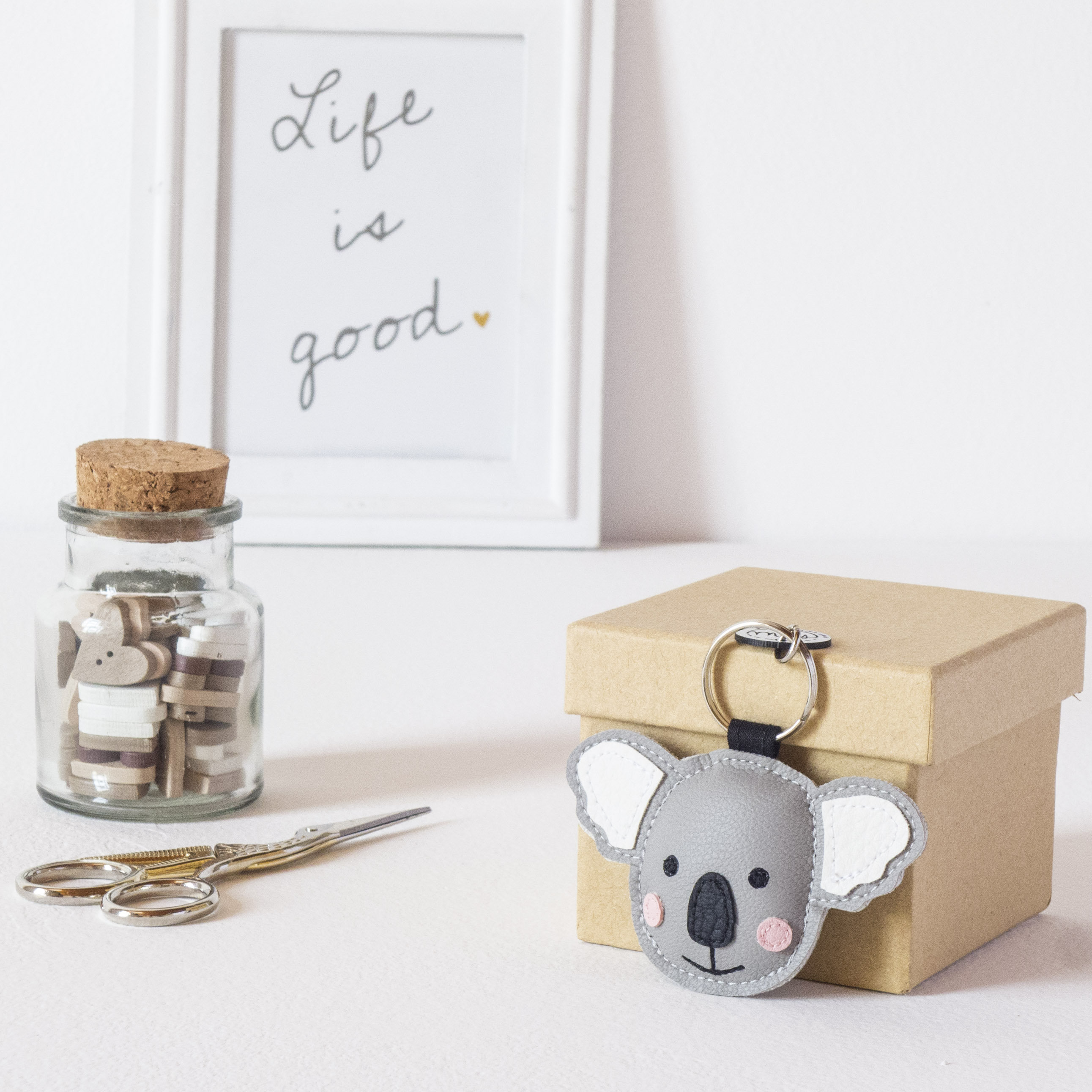 Cute Koala Keychain Grey & White Koala Keychain Koala Bag - Etsy