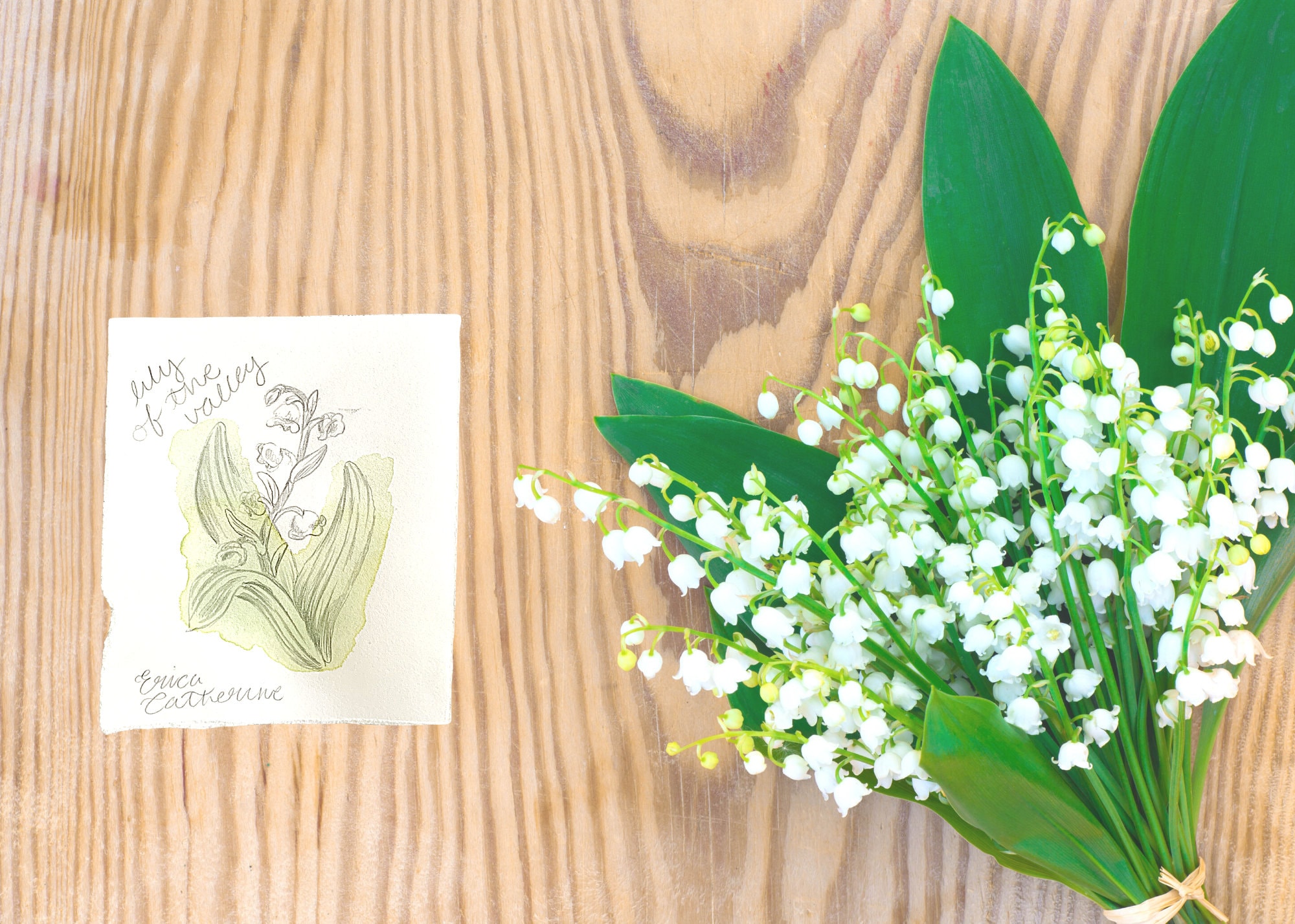 May Birth Flower Original Drawing - May Birthday Gift - Lily of the ...