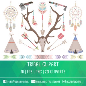 Tribal Clip Art, Teepe, Feather Sticker, Indian Tribal Clip Art, Aztec ...