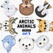 Arctic Animals Clipart Set 1, Polar Bear, Penguin, Fox Illustrations ...