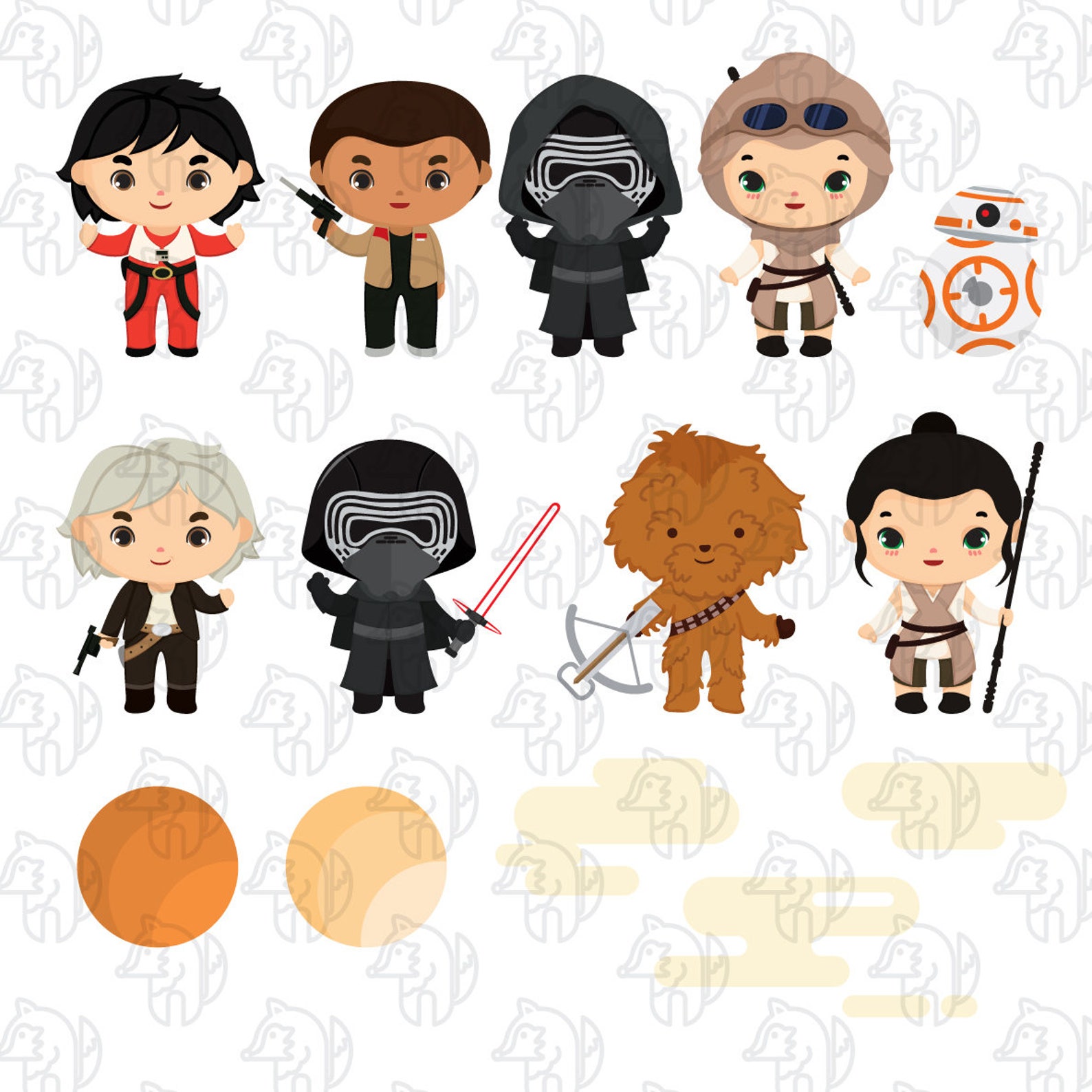 Space Wars Clip Art Bundle, Space Wars Sticker, Space Character Cartoon ...