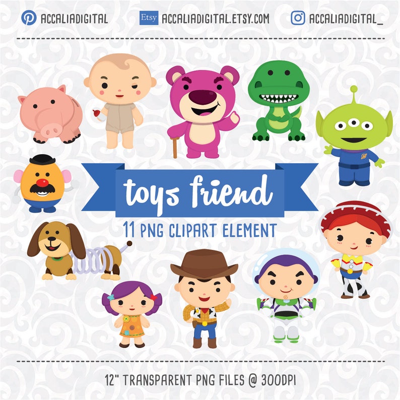 Cute Toys Clip Art Live Toys Sticker Sheriff Clip Art Toys - Etsy