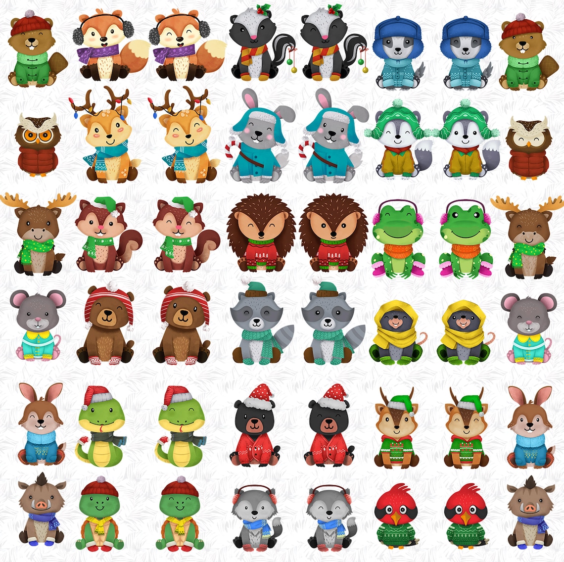 Winter Woodland Clipart BUNDLE Winter Clipart Woodland Baby - Etsy