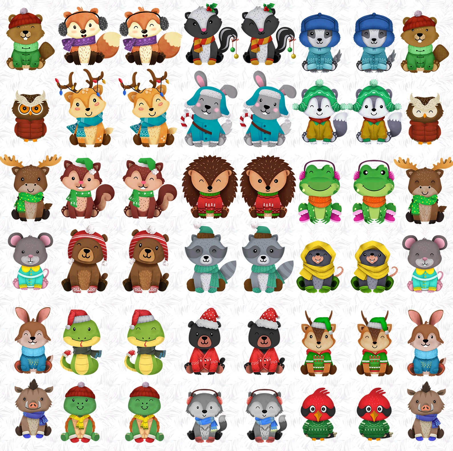 Winter Woodland Clipart BUNDLE Winter Clipart Woodland Baby - Etsy