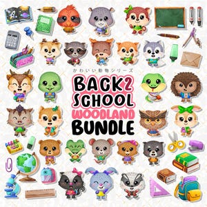 Woodland Student Animal Clipart Bundle, Back to School Clipart, Forest ...