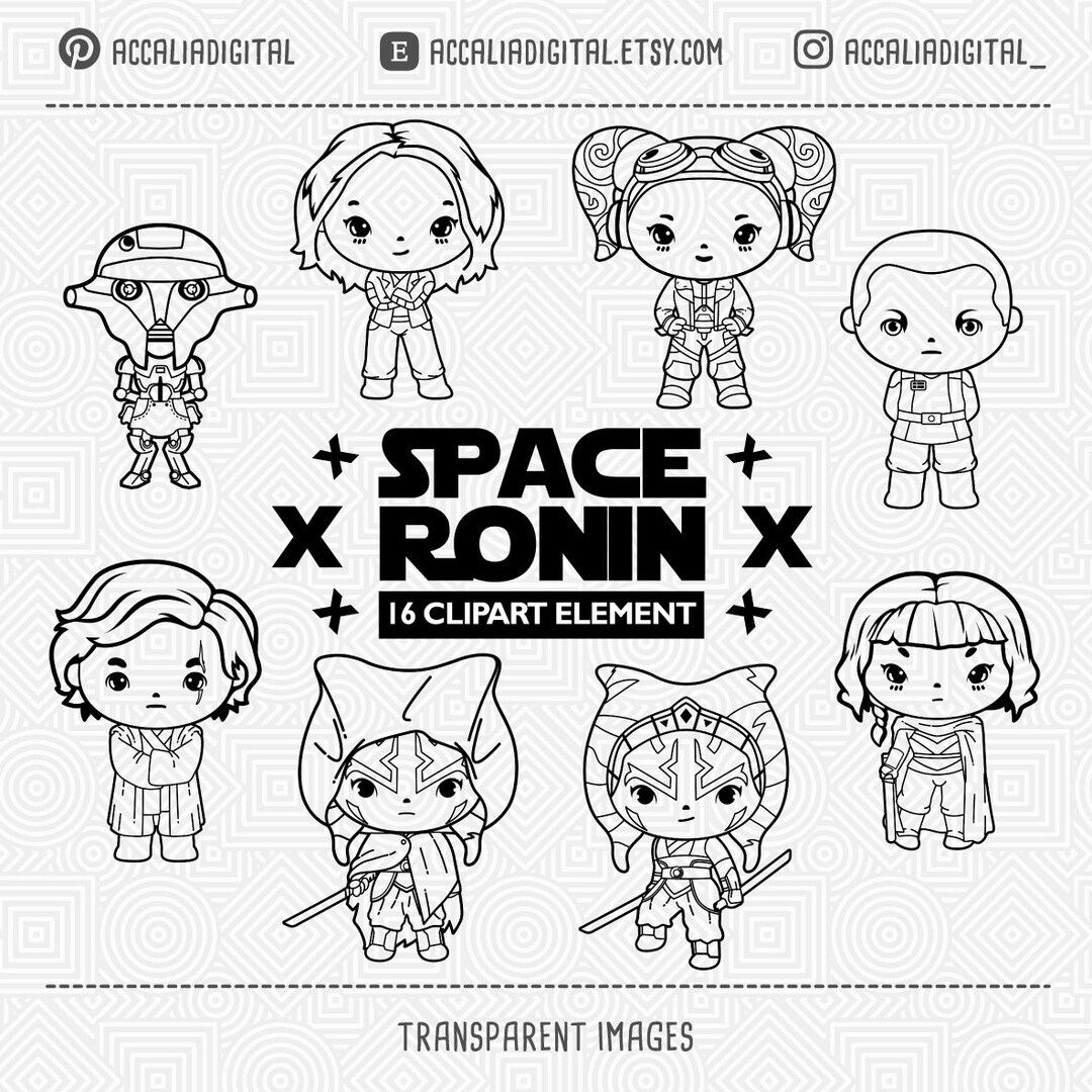 Space Wars SVG Set 7, Space Party, Space Clipart, Space Ronin Character ...