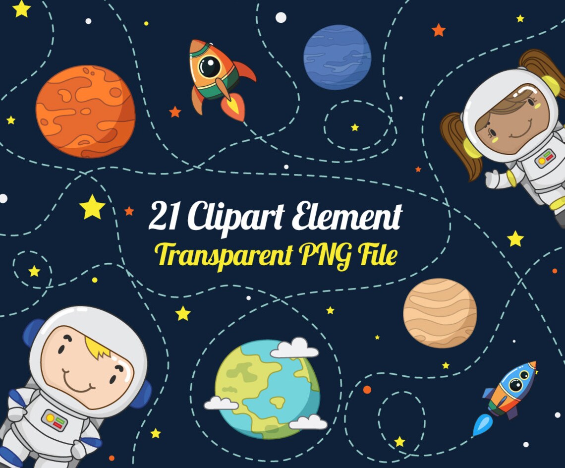 Space Clip Art Set 1 Panet Sticker Astrology Star Clip Art | Etsy