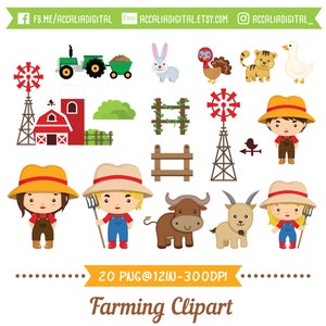 Farm Animal Clip Art Set 2, Animal Friends Sticker, Animal Buddy ...