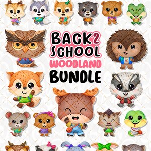 Woodland Student Animal Clipart Bundle, Back to School Clipart, Forest ...