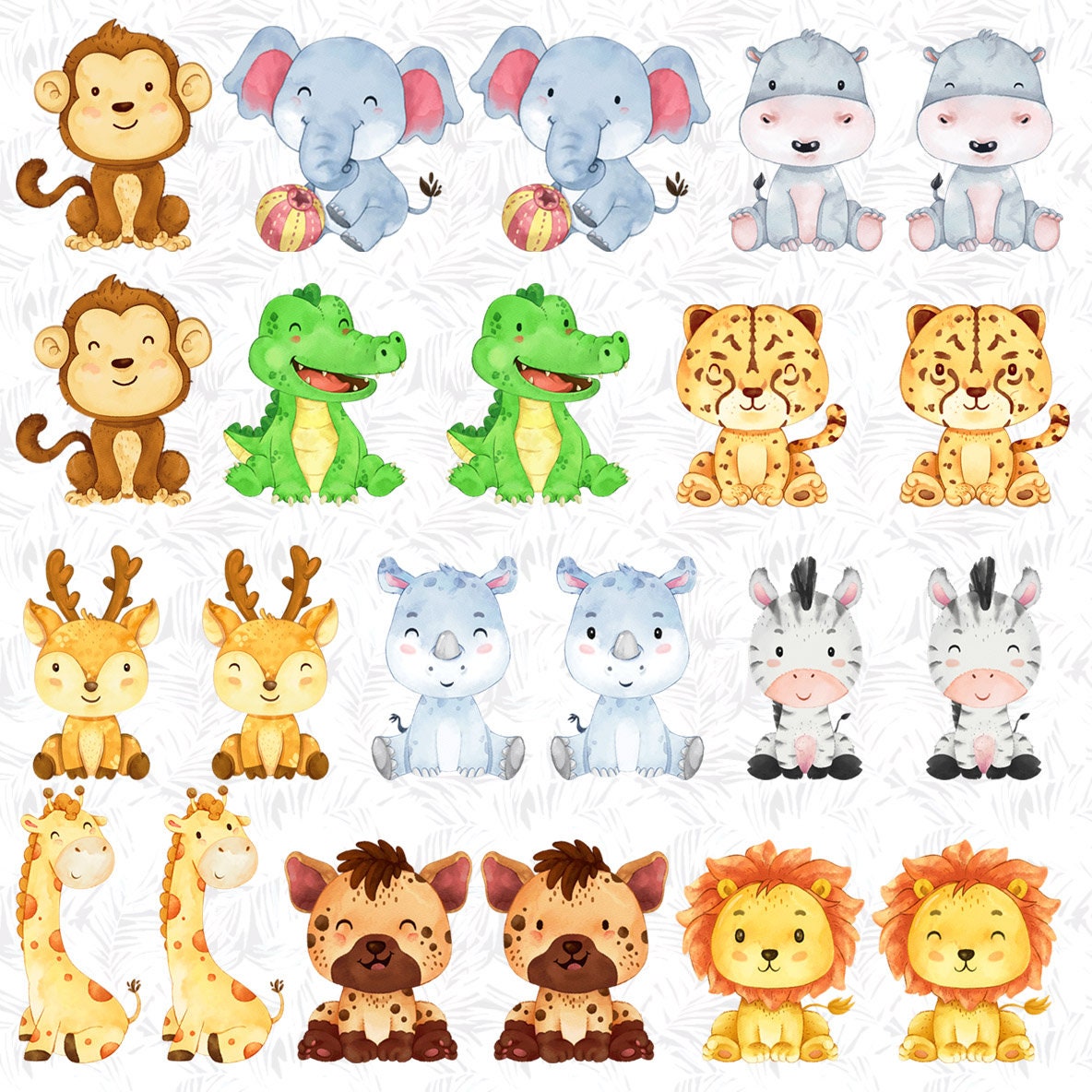 African Animals Clipart Bundle Watercolor Animal Sticker - Etsy Australia