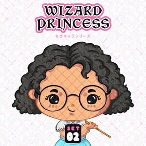 Wizard Princess Clip Art Set 3, Cute Princess Sticker, Wizard Planner ...