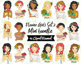 Cute Girls Clipart Bundle Girls Sticker African American | Etsy